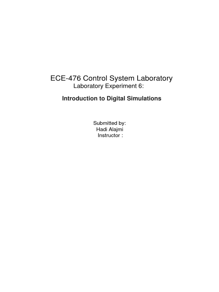 ECE-476 Control System Laboratory | PDF