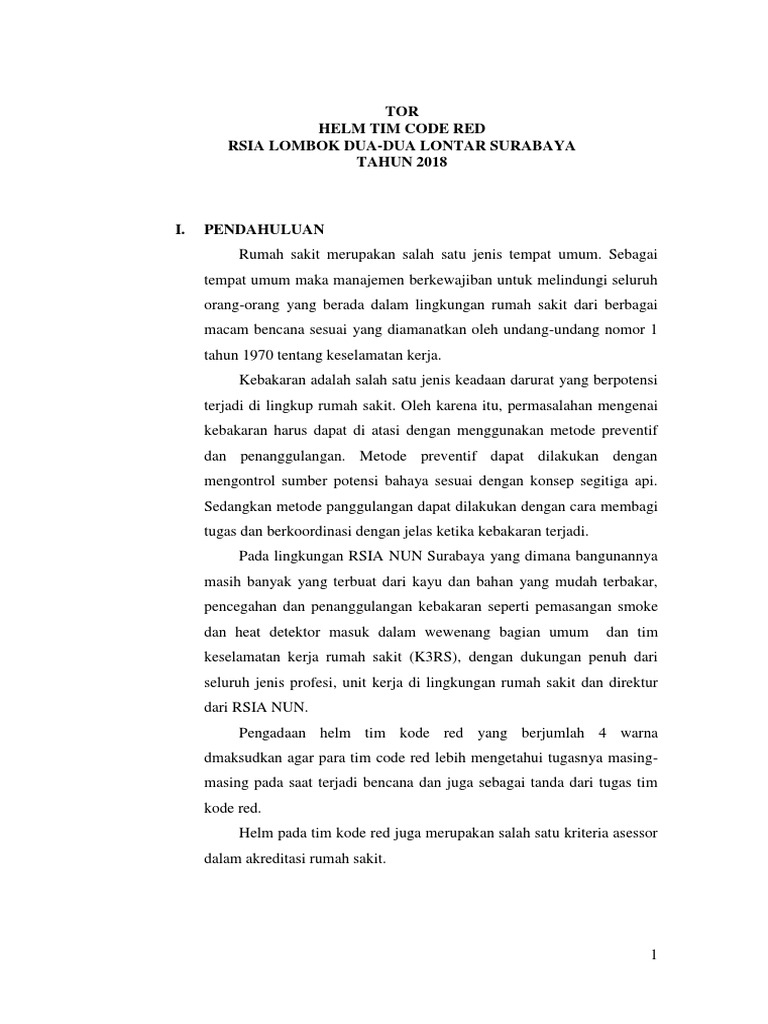 Tor Helm Tim Kode Red | PDF