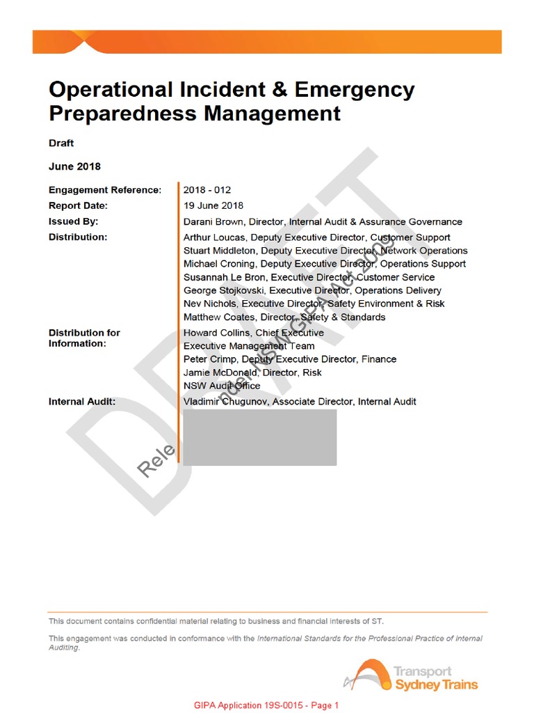 Emergency Preparedness Report | PDF | Internal Audit | Emergency Management