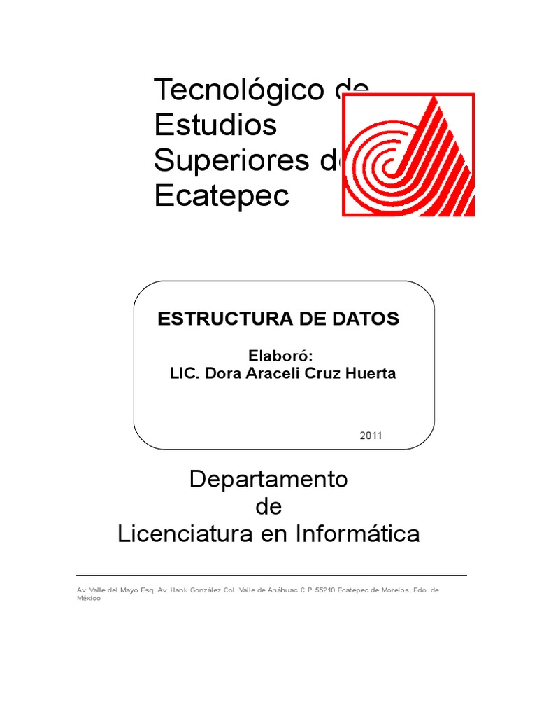 Manual Estructura de Datos | PDF | Estructura de datos de matriz | Poco