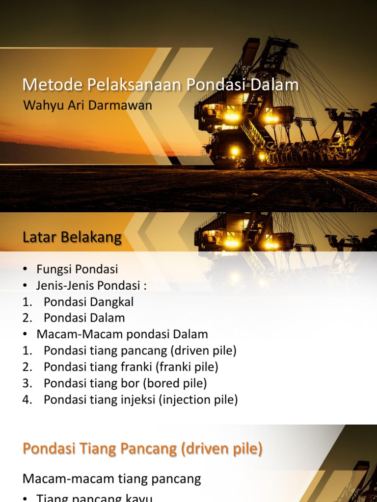 Metode Pekerjaan Tiang Pancang | PDF