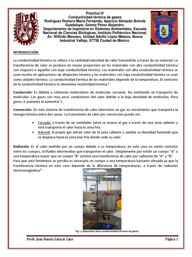 Practica 4 Termo | PDF | Conduccion termica | Calor