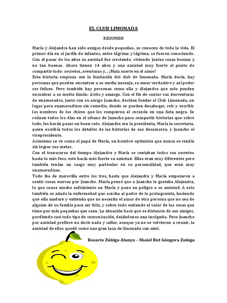 El Club Limonada PDF | PDF | Amor | Ocio