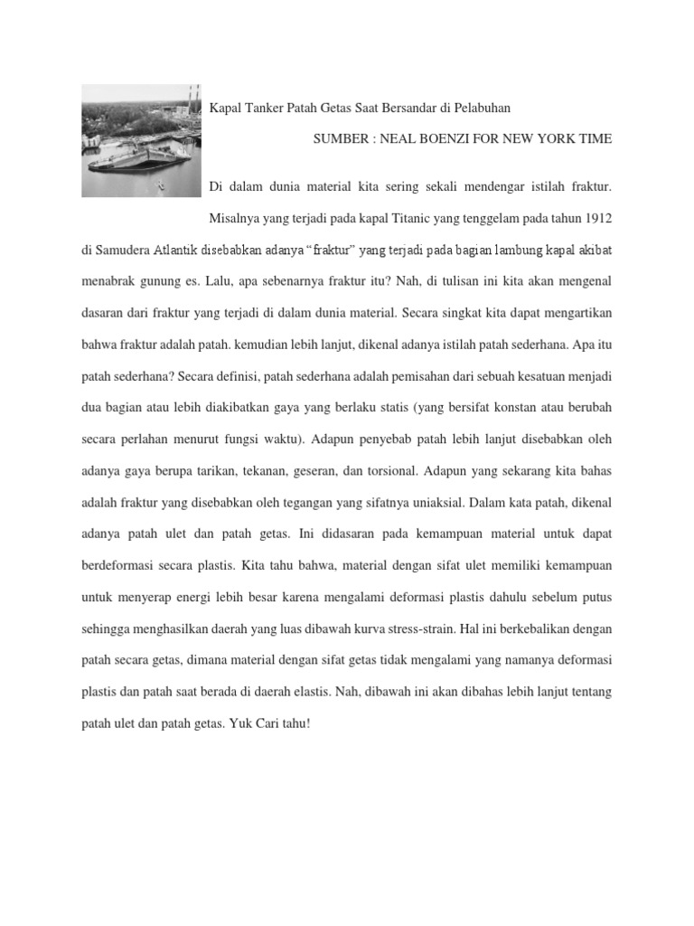 Fraktur: Patah Ulet vs Patah Getas | PDF | Griya & Taman | Sains ...