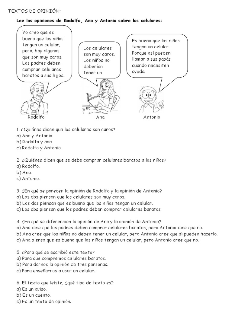 7.-Textos de Opinión | PDF | Lectura (proceso) | Quinua