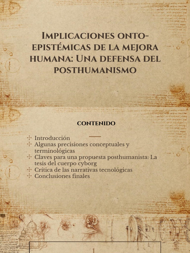 Implicaciones Onto-Epistémicas de La Mejora Humana. Una Defensa Del ...