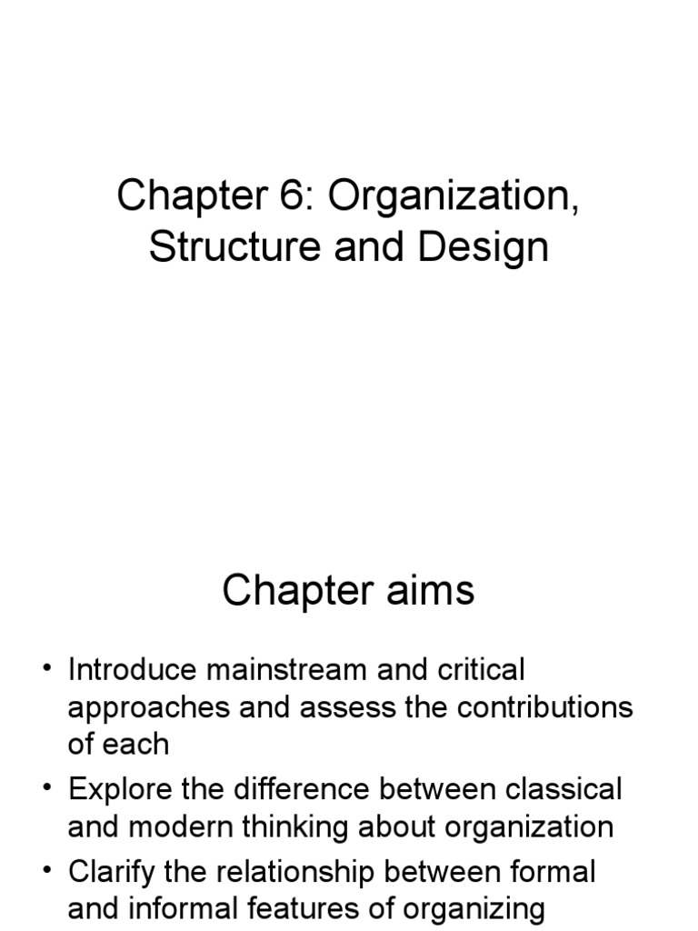 Chapter 6 Organization Stucture and Design | PDF | Organizational ...