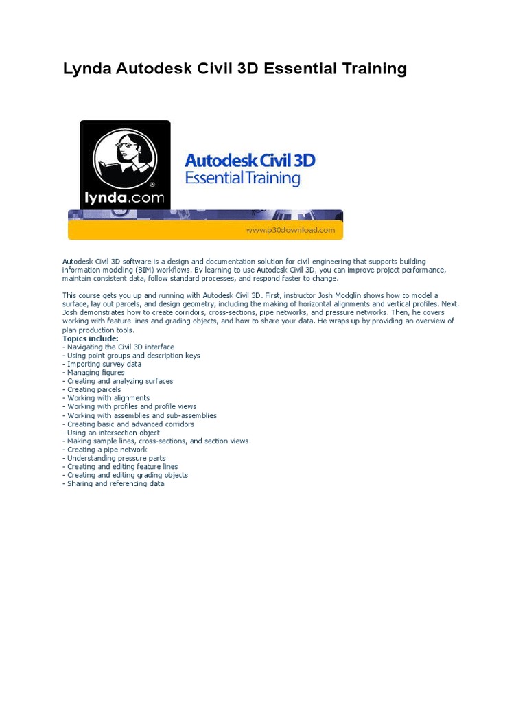 Lynda Autodesk Civil 3D Essential Training | PDF