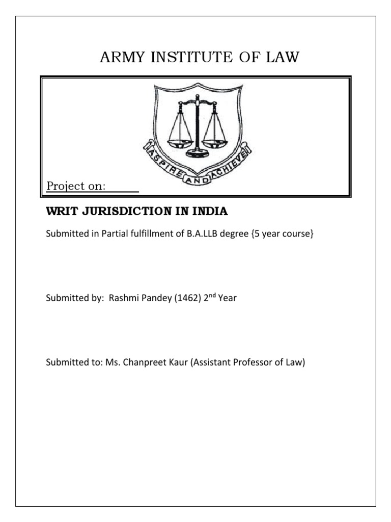 Writ Jurisdiction in India | PDF | Habeas Corpus | Writ