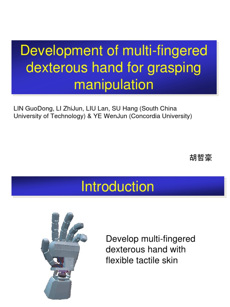 Development of Multi-Fingered Dexterous Hand For Grasping Manipulation | PDF | Technology ...