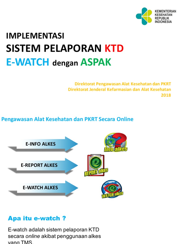 E-Watch - Sistem Pelaporan KTD Dengan ASPAK | PDF
