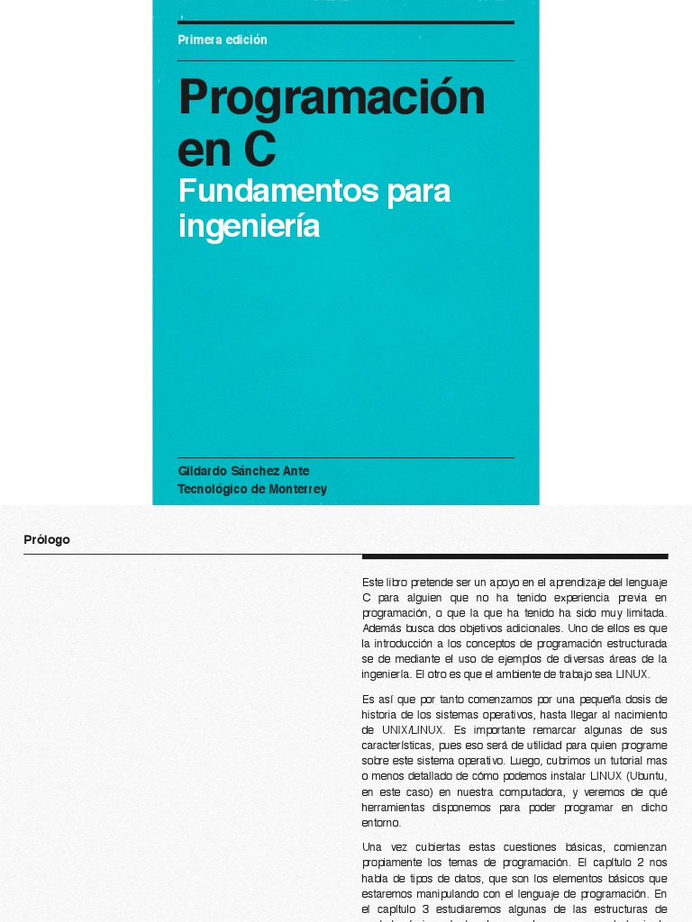 Programación en C | PDF | Entorno de desarrollo integrado | Unix