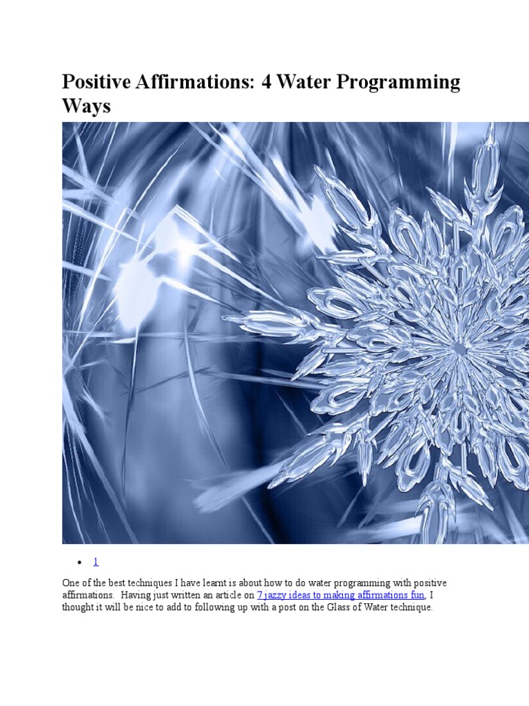 Positive Affirmations | Water | Prayer