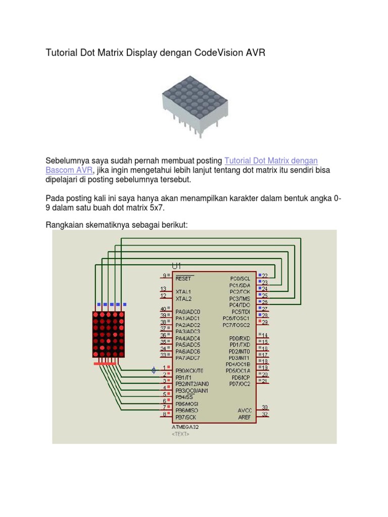 Tutorial Dot Matrix Dengan Bascom AVR | PDF