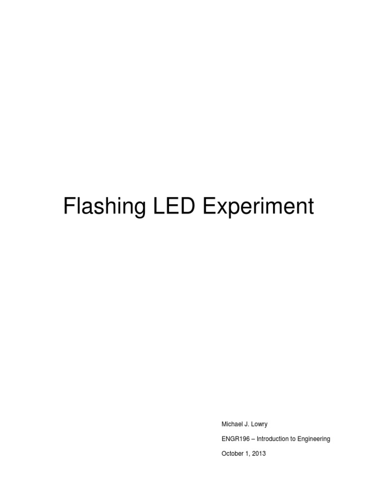 Report - Flashing LED Experiment | PDF | Electrical Network ...