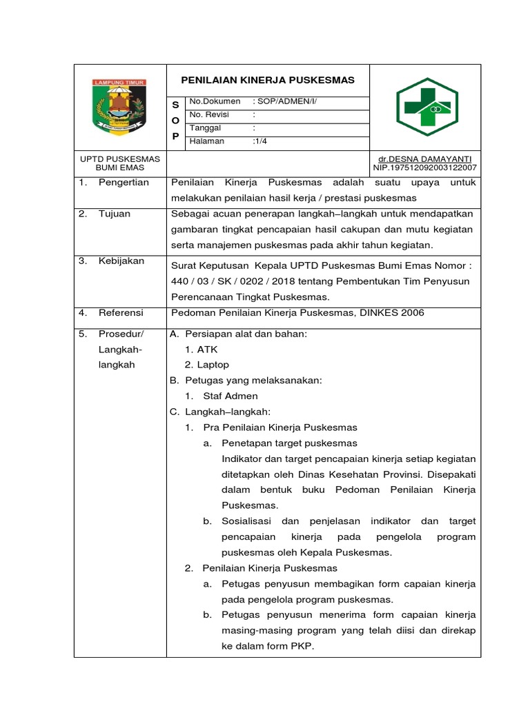 Sop PKP Puskesmas Bumi Emas | PDF