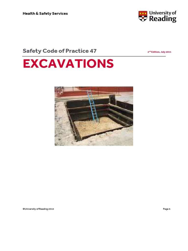 Excavations: Safety Code of Practice 47 | PDF | Excavation (Archaeology ...