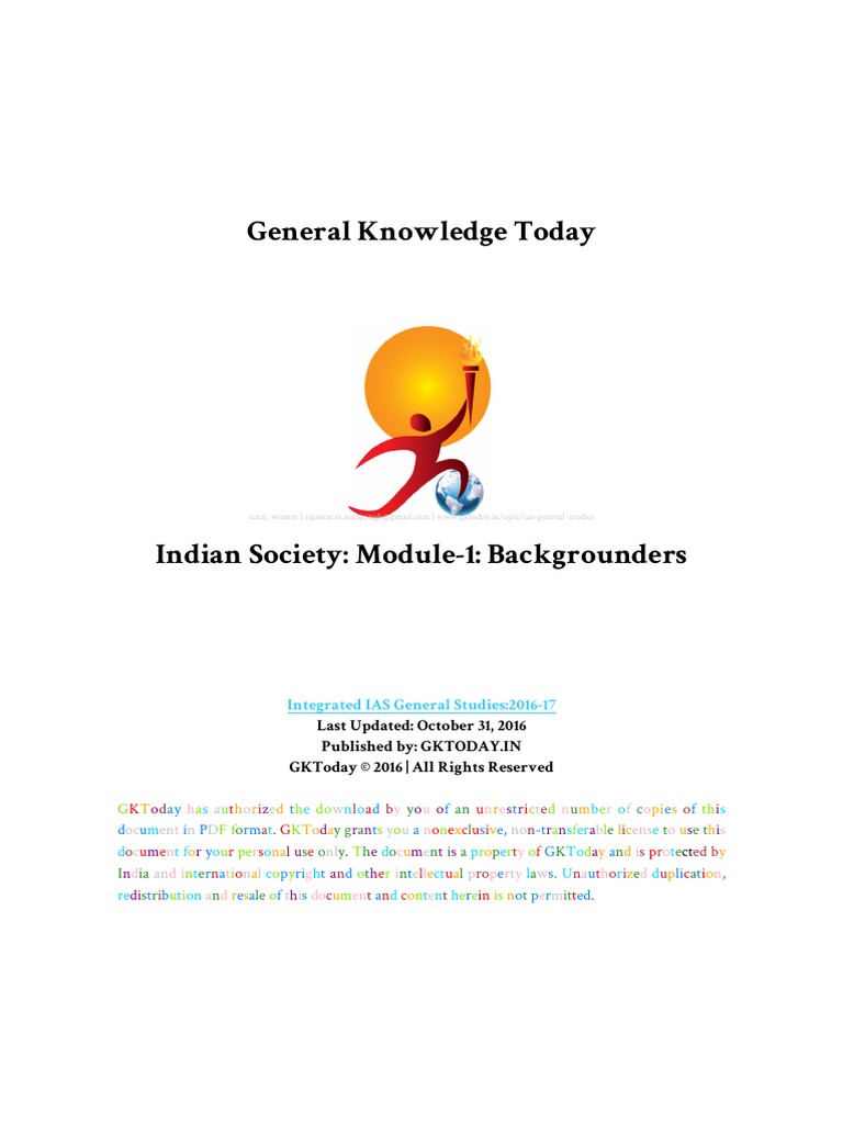 Indian Society Module 1 Basics | PDF | Social Institutions | Social Science