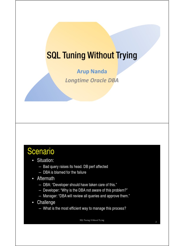 CON3632 Nanda-SQL Tuning Without Trying | PDF | Oracle Database | Sql