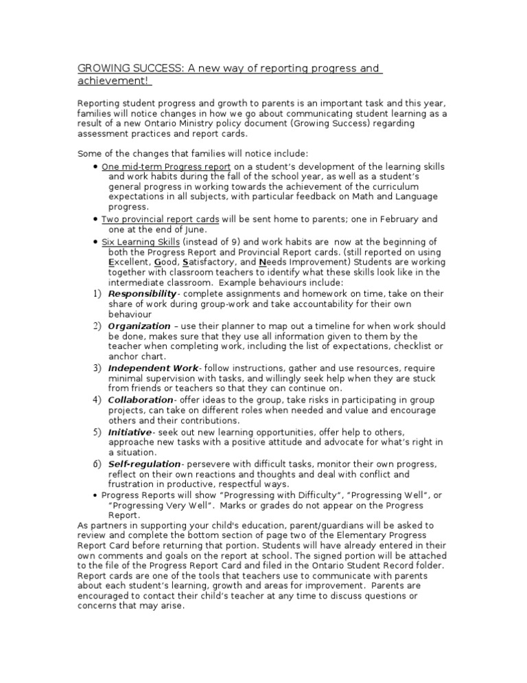 Growing Success | Download Free PDF | Homework | Teachers