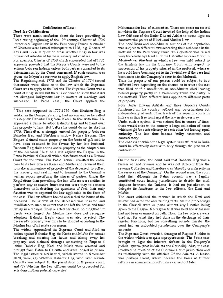 Codification of Law | Download Free PDF | Supreme Courts | English Law