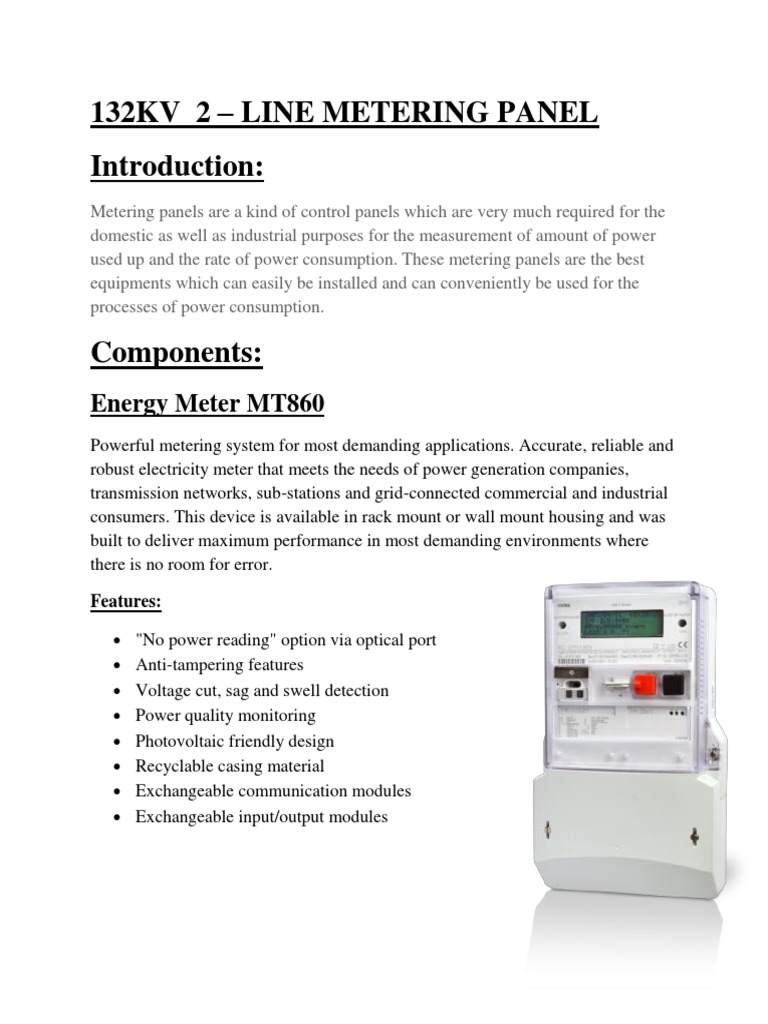 132KV 2 Line Metering Panel | PDF | Relay | Switch