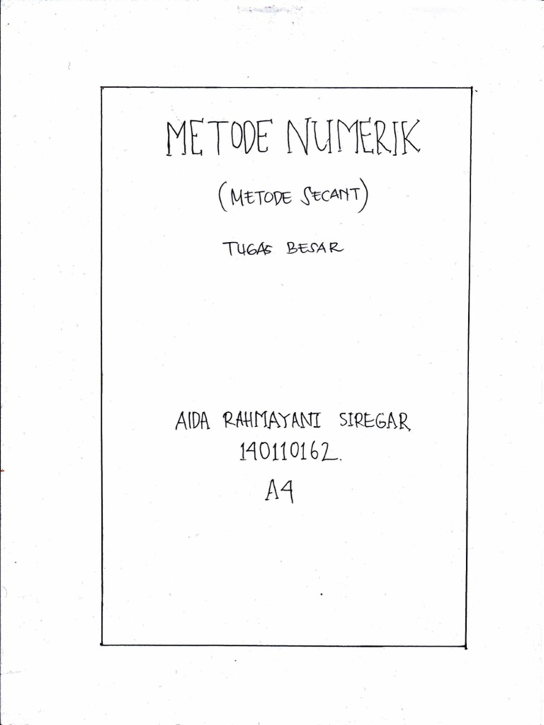 Perhitungan Manual Aida METODE SECANT | PDF