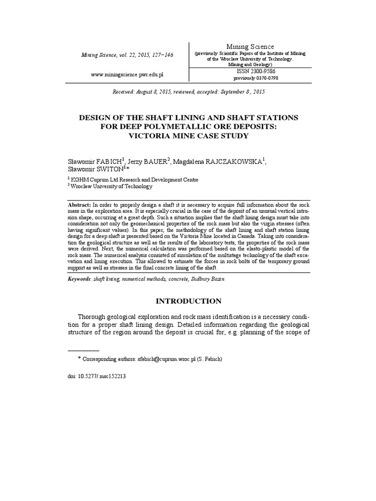 Design of The Shaft Lining Phase2 | Download Free PDF | Impact Crater ...