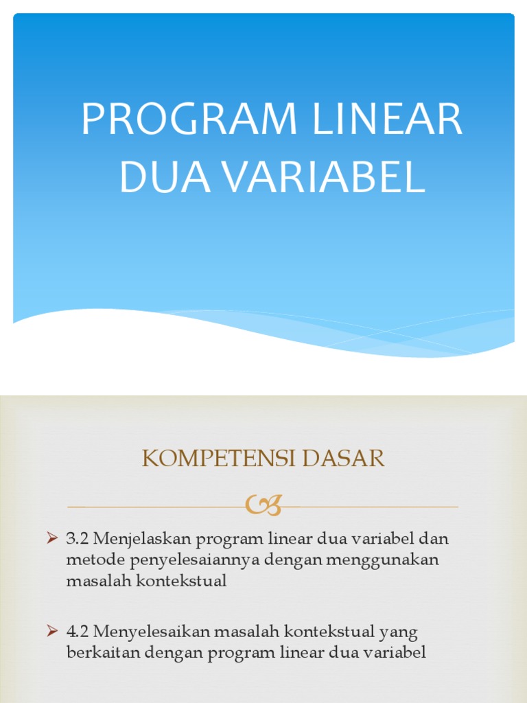 Program Linear Dua Variabel | PDF