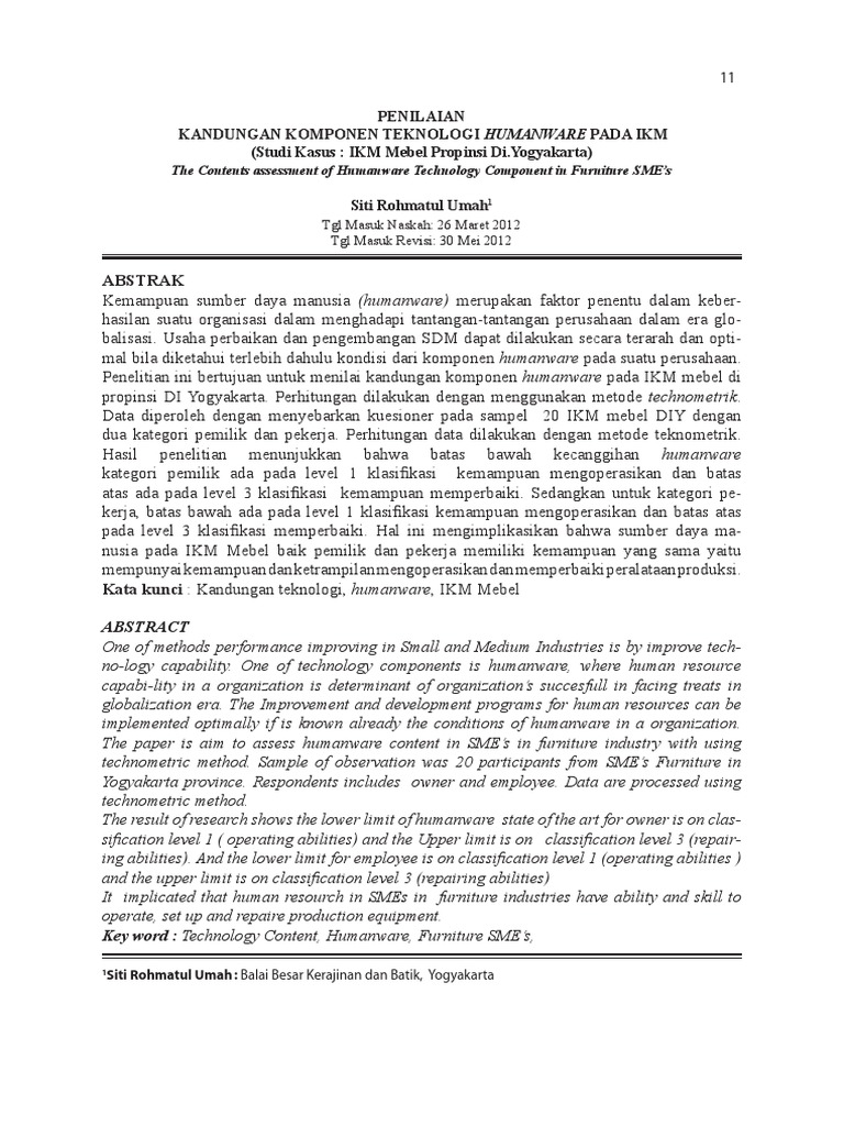 Kandungan Komponen Teknologi HUMANWARE | PDF