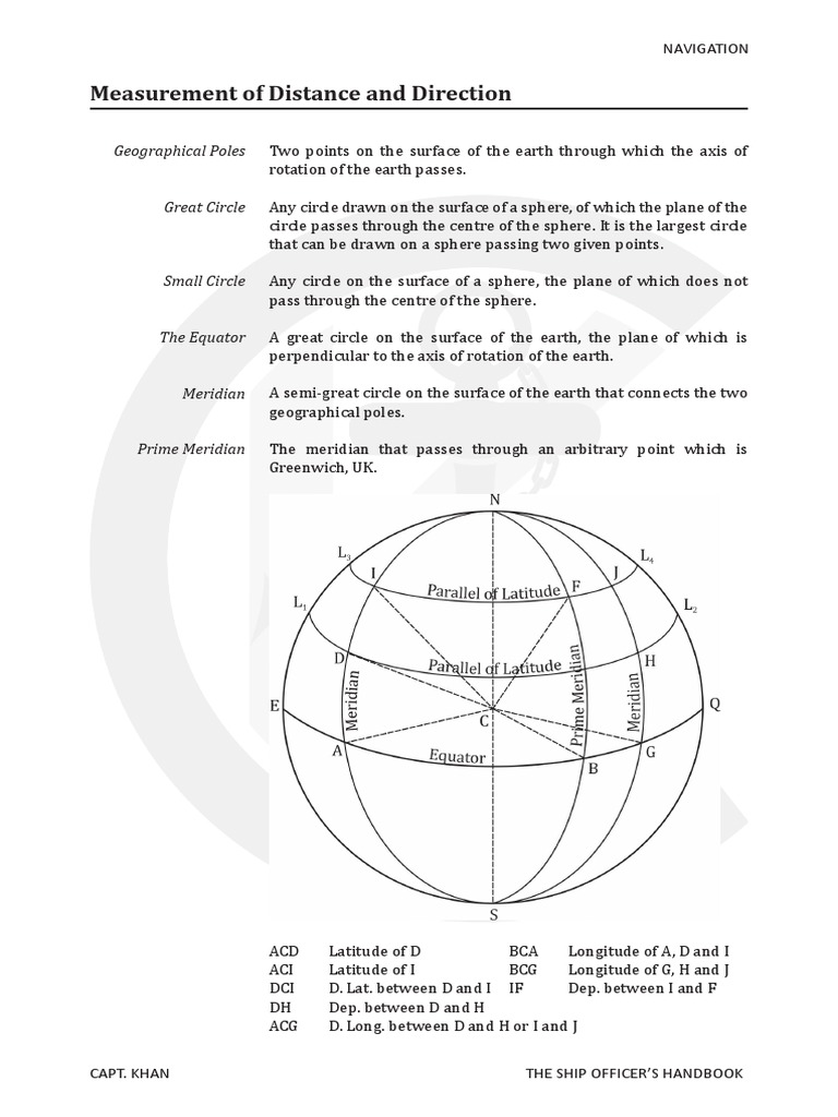 Navigation: Distance and Direction Measurement | PDF | Compass | Latitude
