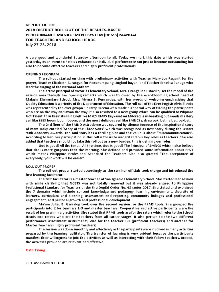 Enhancing Teacher Performance through Results-Based Performance Management: Report on the 2018 ...