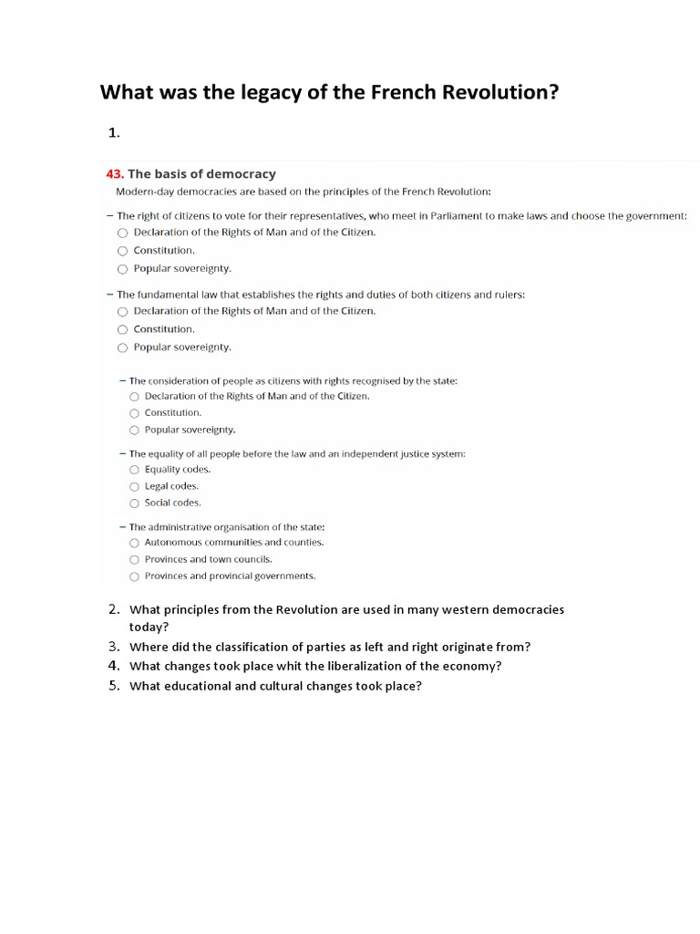 What Was The Legacy of The French Revolution | PDF