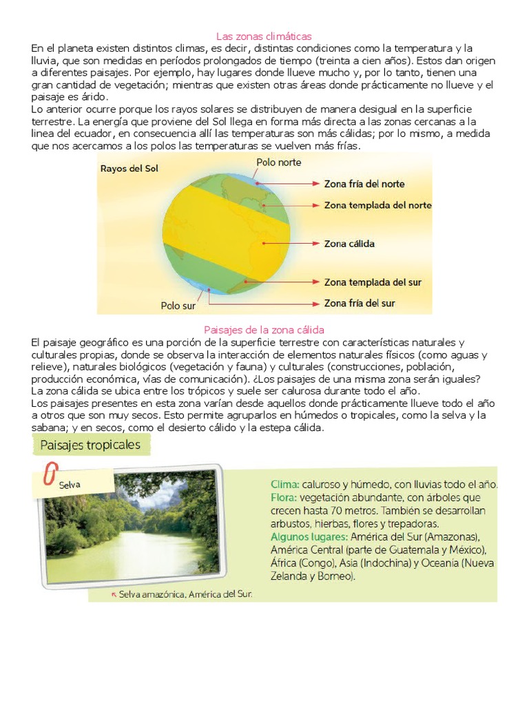 Zonas Climáticas y sus Paisajes | PDF