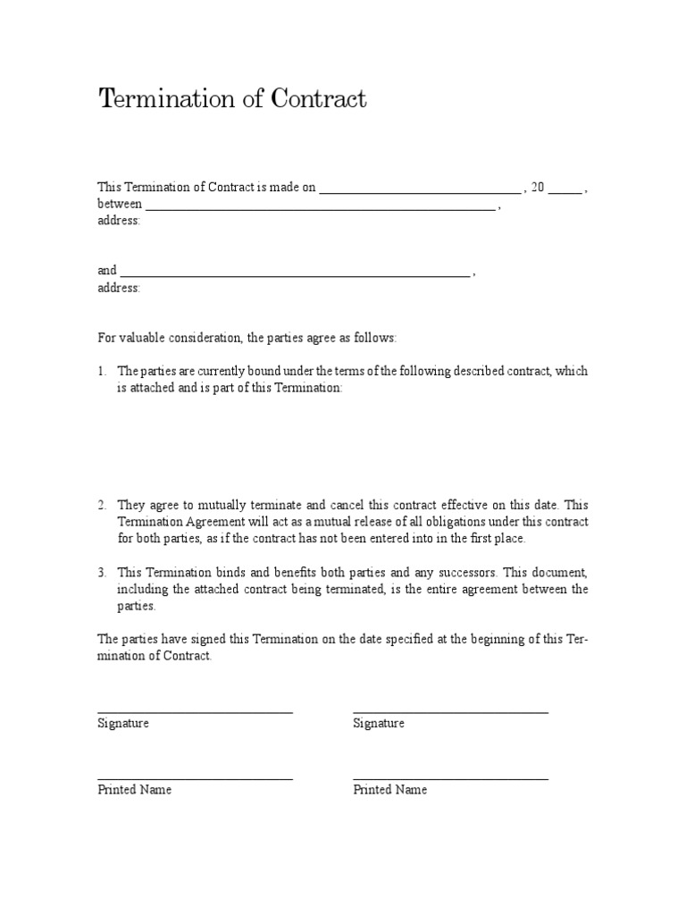 Termination of Contract | Download Free PDF | Legal Ethics | Law And ...