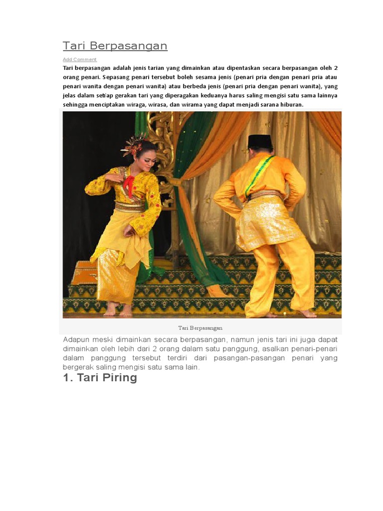 Contoh Tari Berpasangan Tradisional | PDF | Seni