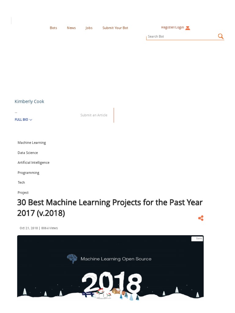 Machine Learning Projects PDF | PDF | Artificial Intelligence ...