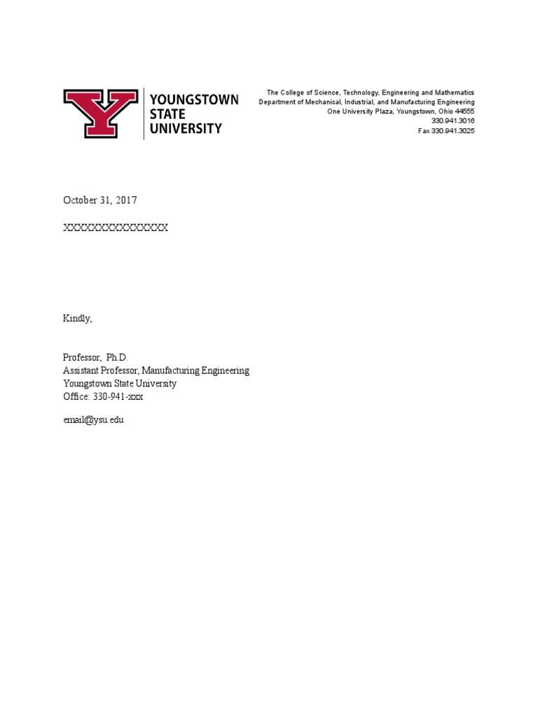 YSU Letterhead Template | PDF