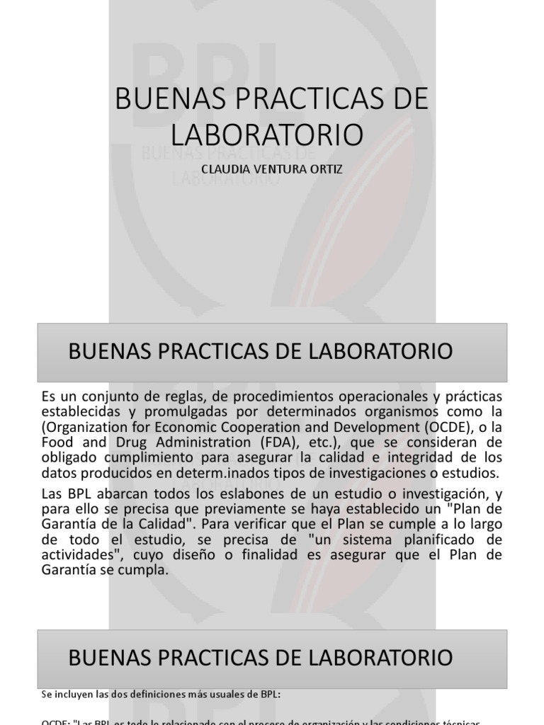 Buenas Practicas de Laboratorio | PDF | Laboratorios | Calidad (comercial)