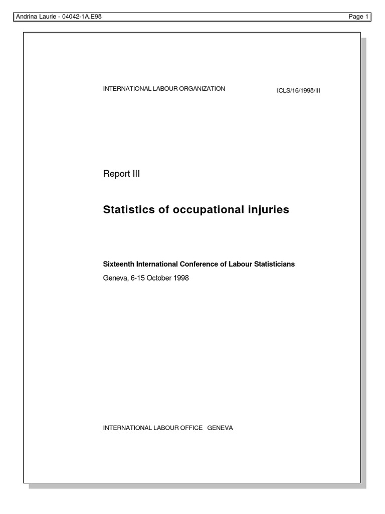 Ilo Statistics of Occupational Injuries | PDF | Traffic Collision ...