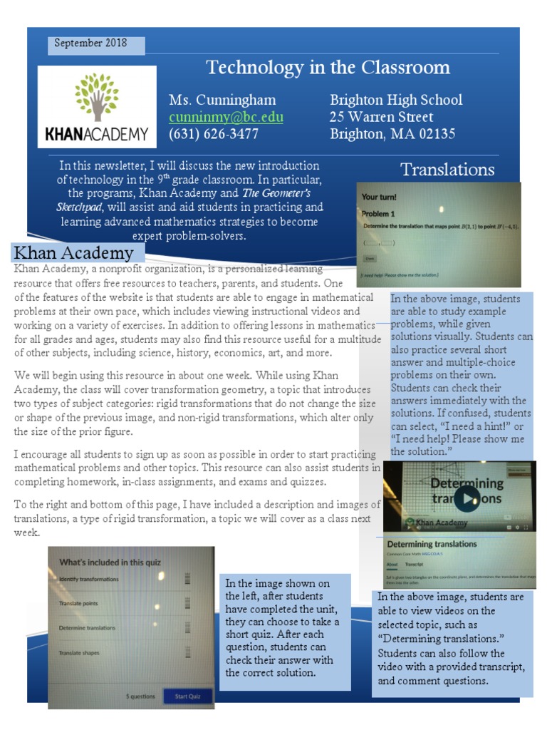 Parents Newsletter - Weebly | PDF | Geometry | Function (Mathematics)