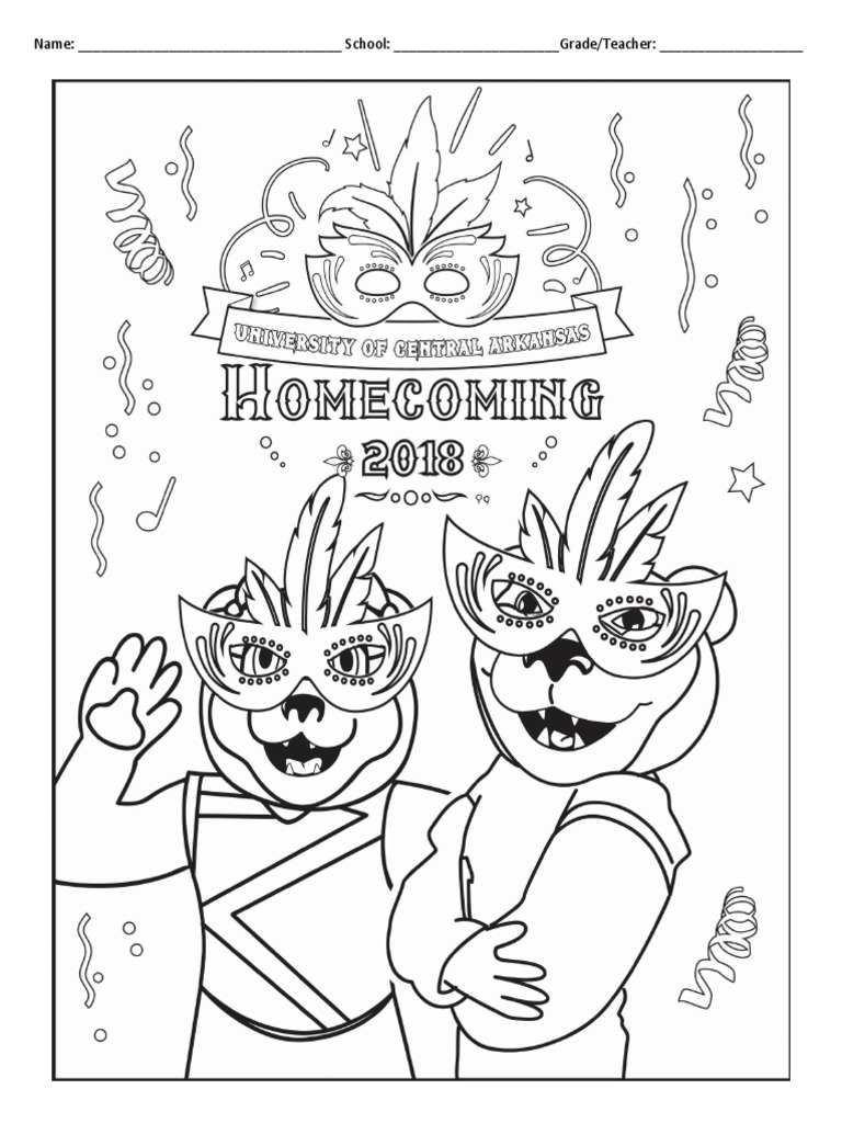 Uca Homecoming Coloring Contest - Due Oct | PDF