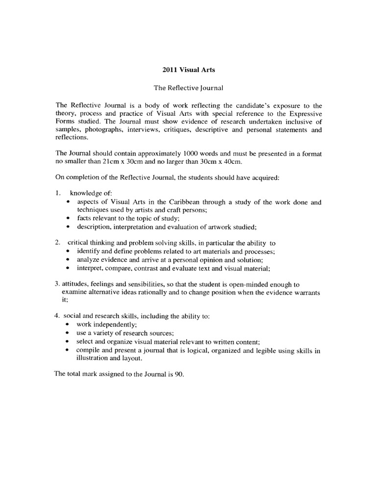 CSEC Visual Arts Exemplar | PDF | Drawing | Critical Thinking