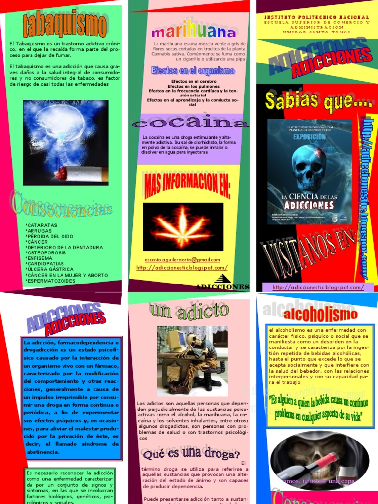 Triptico Drogas | PDF | Nicotina | La dependencia de sustancias Triptico Drogas | PDF | Nicotina | La dependencia de sustancias