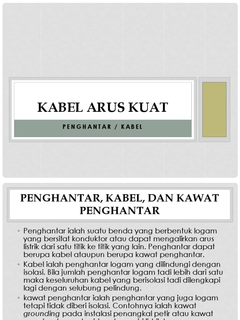 Jenis Kabel dan Penghantar Arus Listrik | PDF