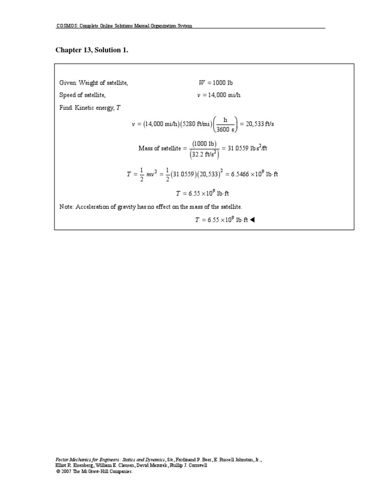 Chapter 13, Solution 1.: COSMOS: Complete Online Solutions Manual Organization System | PDF ...
