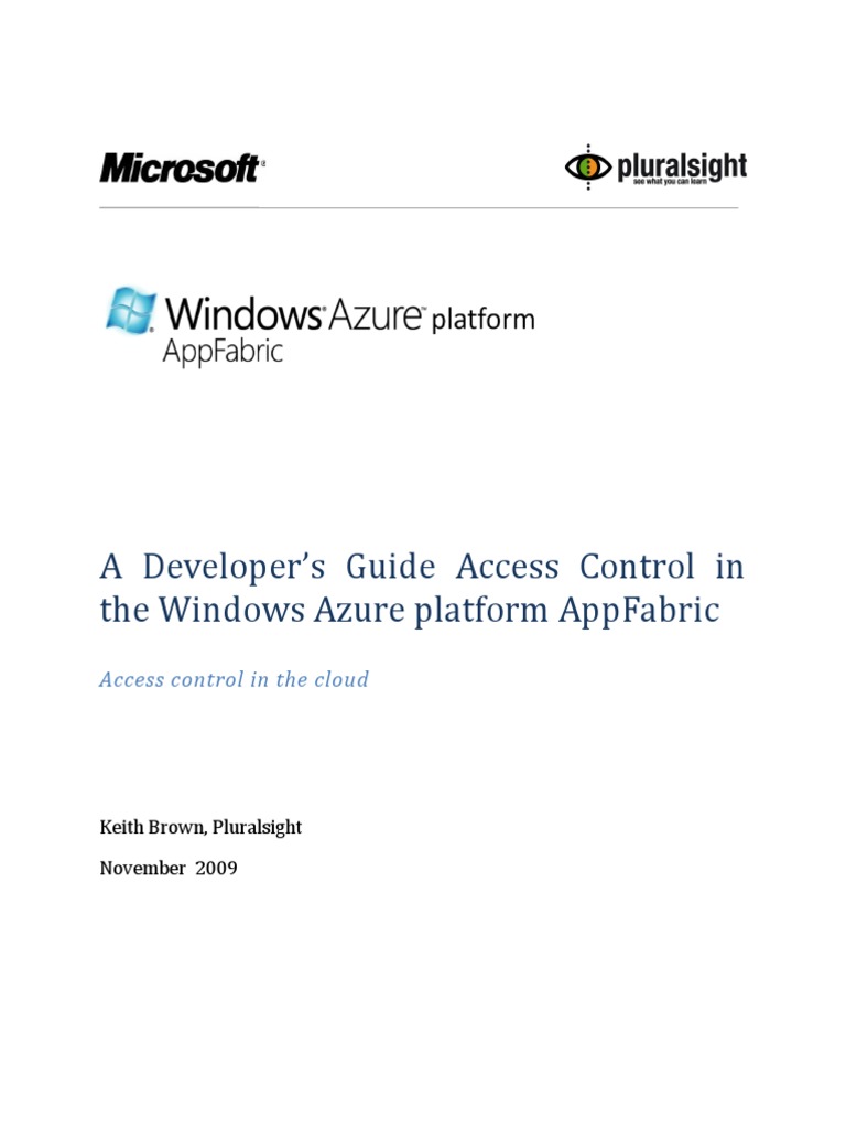 A Developer's Guide To Access Control in Windows Azure Platform ...