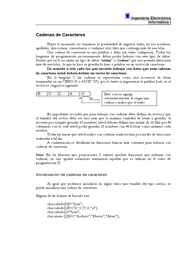 Cadenas de Caracteres | Estructura de datos de matriz | Cadena ...