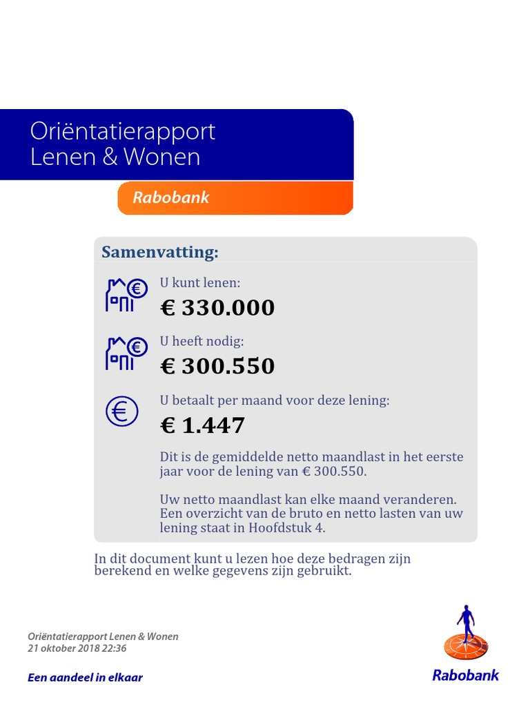 Rabobank Orientatierapport Lenen en Wonen | PDF