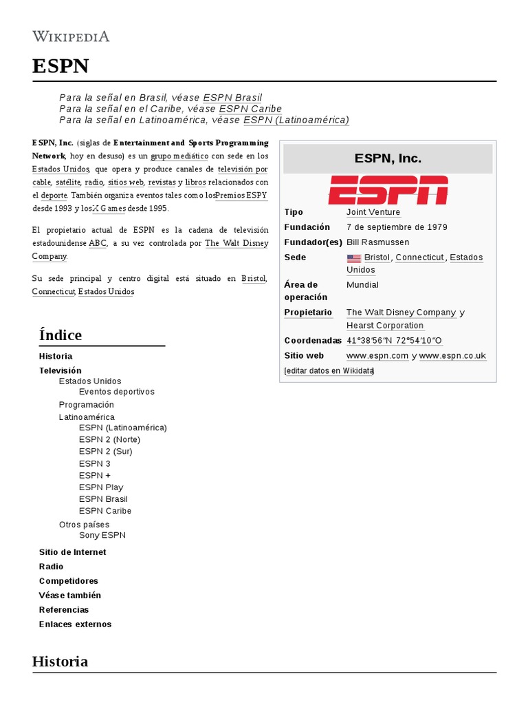 Espn | PDF | Espn | Deportes